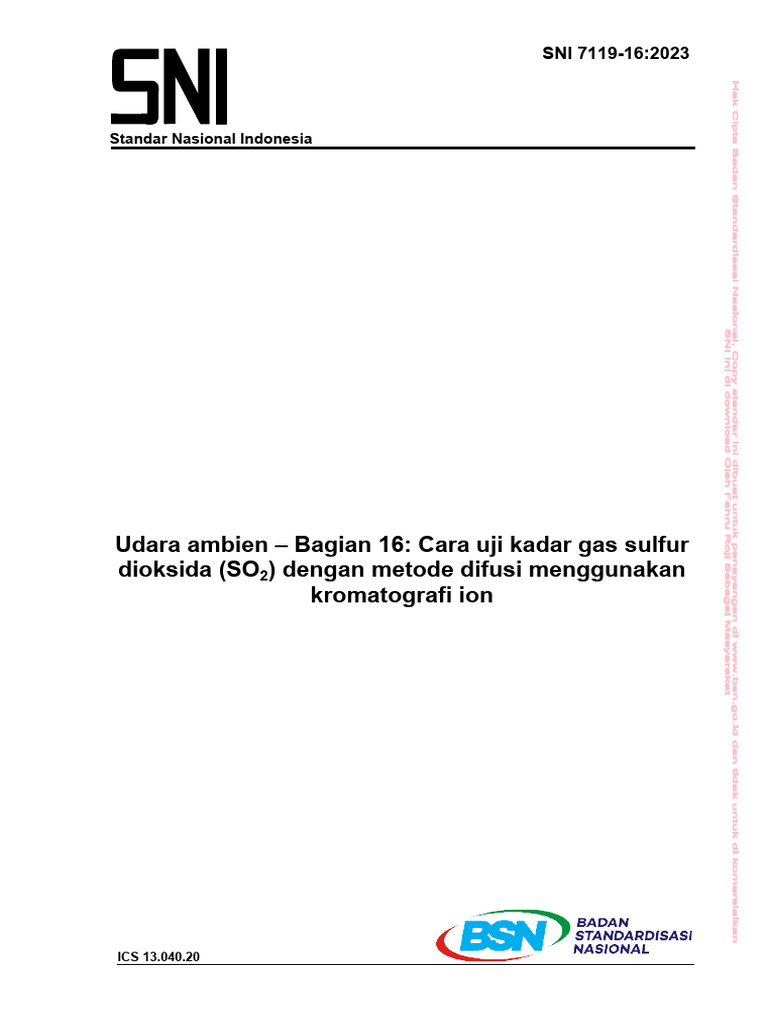 Panduan Uji SO2 di Udara Ambien | PDF