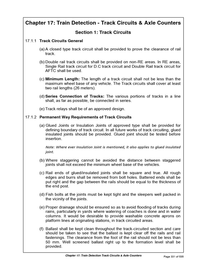 17 Train Detection Track Circuits And Axle Counters Pdf