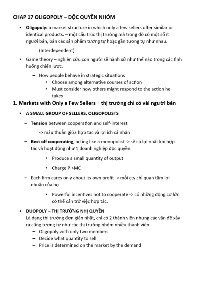 Chap 17 Oligopoly Pdf