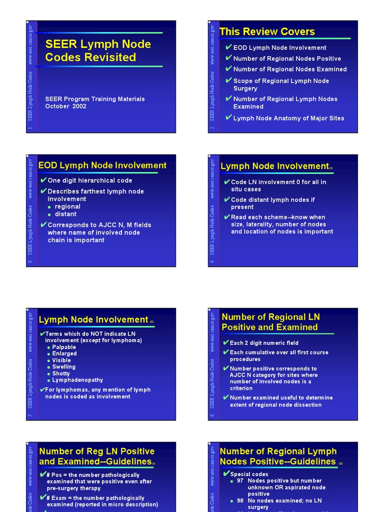 SEER Lymph Node Fields | PDF | Lymphatic System | Large Intestine