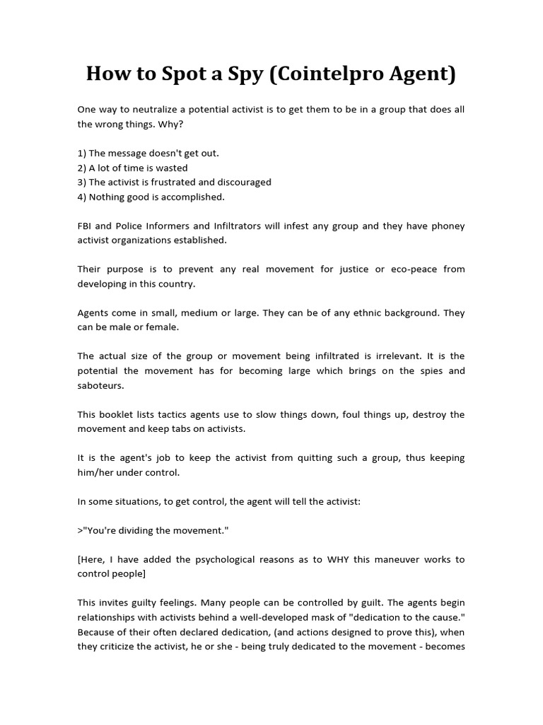 How To Spot A Spy | PDF | Empathy | Social Psychology