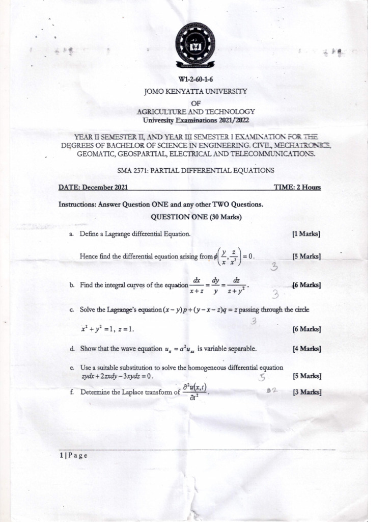 PDE Exam-1 | PDF