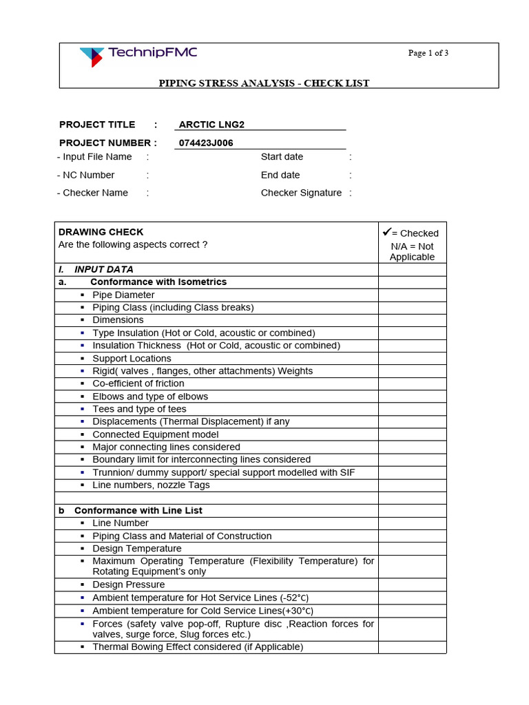 CHECK LIST- STRESS ANALYSIS.R5 | PDF