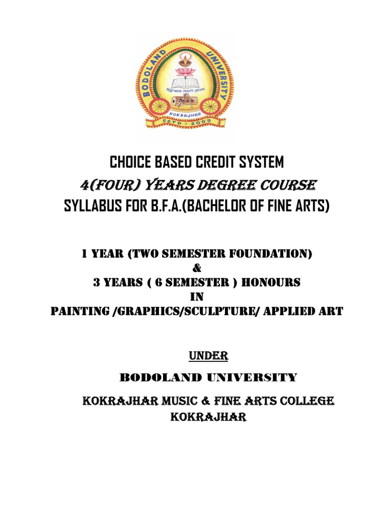 BU - UG CBCS Syllabus - Fine Arts | PDF