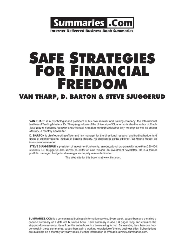 Safe Strategies For Financial Freedom | PDF | Hedge (Finance) | Hedge Fund