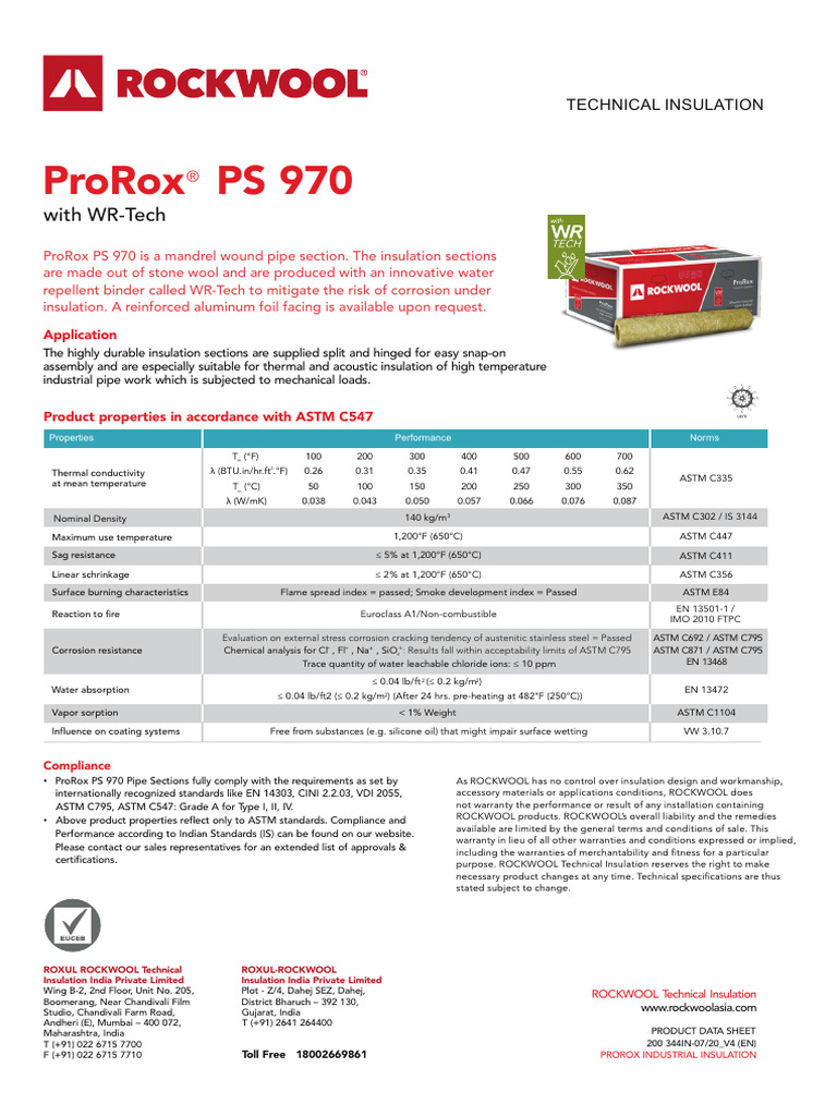 RW Ti Pds Prorox Ps 970 Astm India | PDF | Corrosion | Thermal Insulation