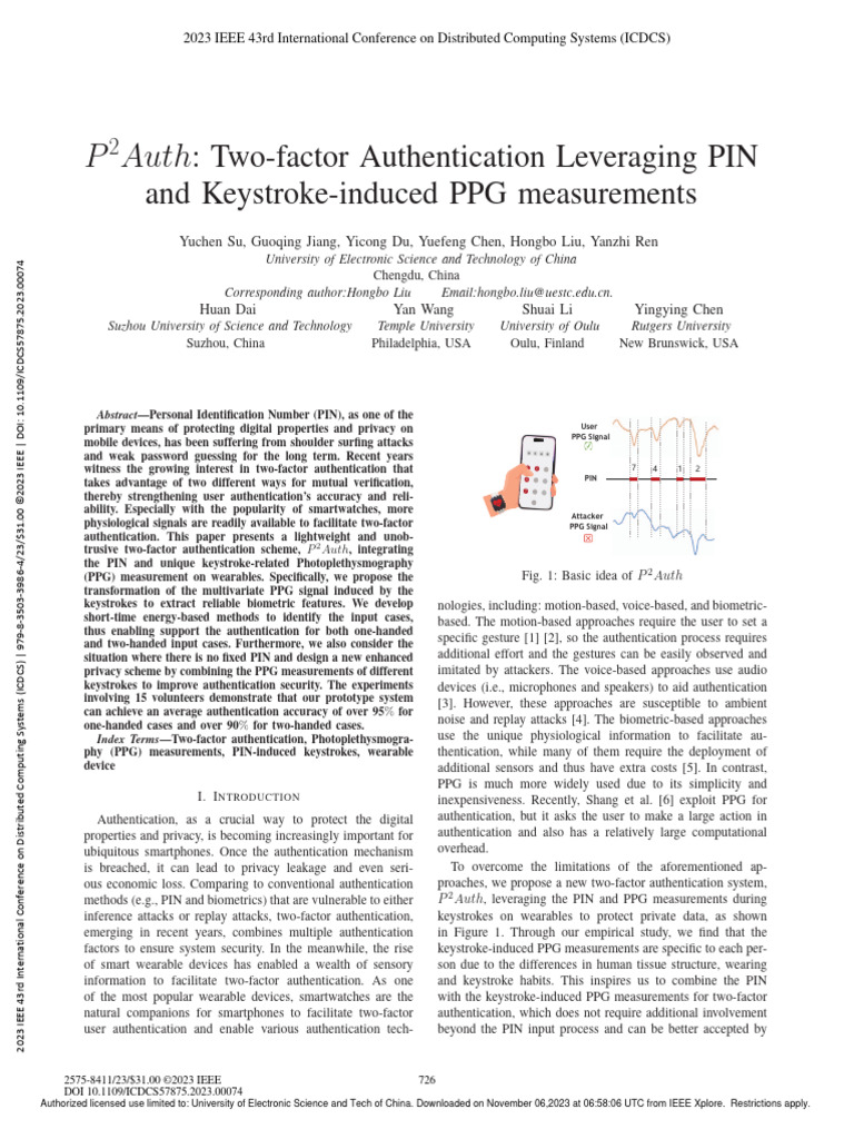P2Auth_Two-Factor_Authentication_Leveraging_PIN_and_Keystroke-Induced_PPG_Measurements | PDF ...