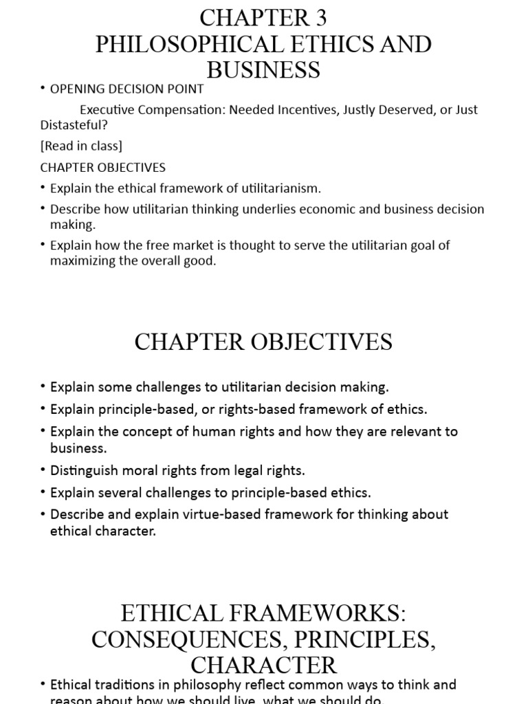 Business Ethics CHAPTER 3 | PDF | Utilitarianism | Rights