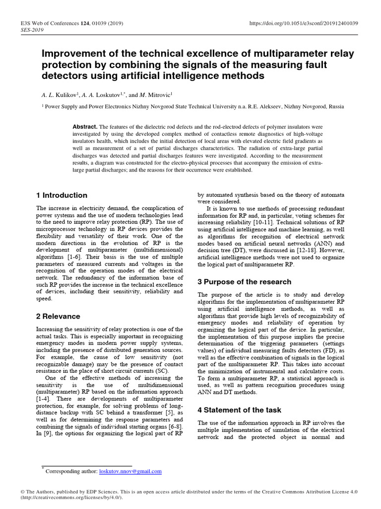 AI-Enhanced Multiparameter Relay Protection | PDF | Reliability Engineering | Artificial Neural ...