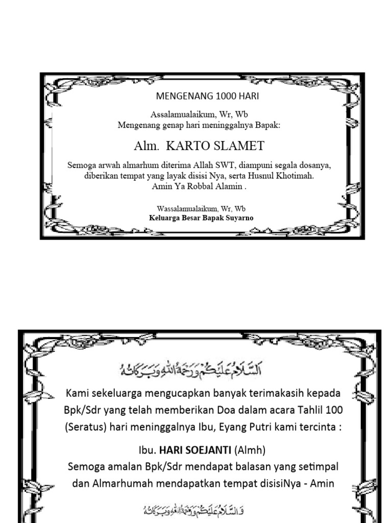 Kotak Nasi Tahlil Pendak Model 2 | PDF