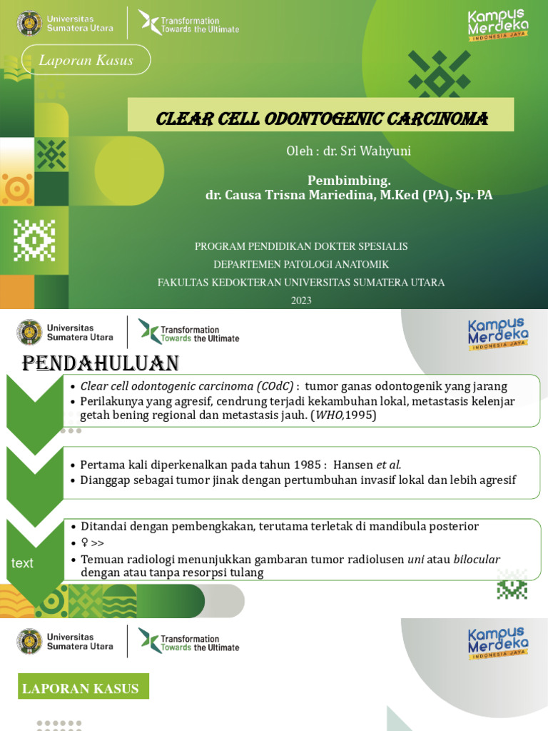 PPT_LK4.4 SemIV Yuni Clear Cell Odontogenic Carcinoma | PDF
