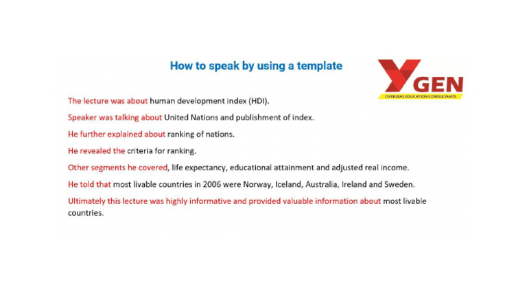 PTE Retell Lecture Template 5 | PDF