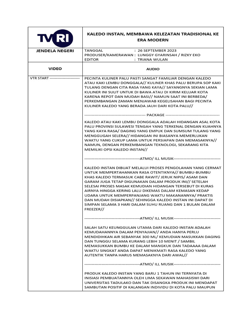 Kaledo Instan: Praktis & Autentik | PDF