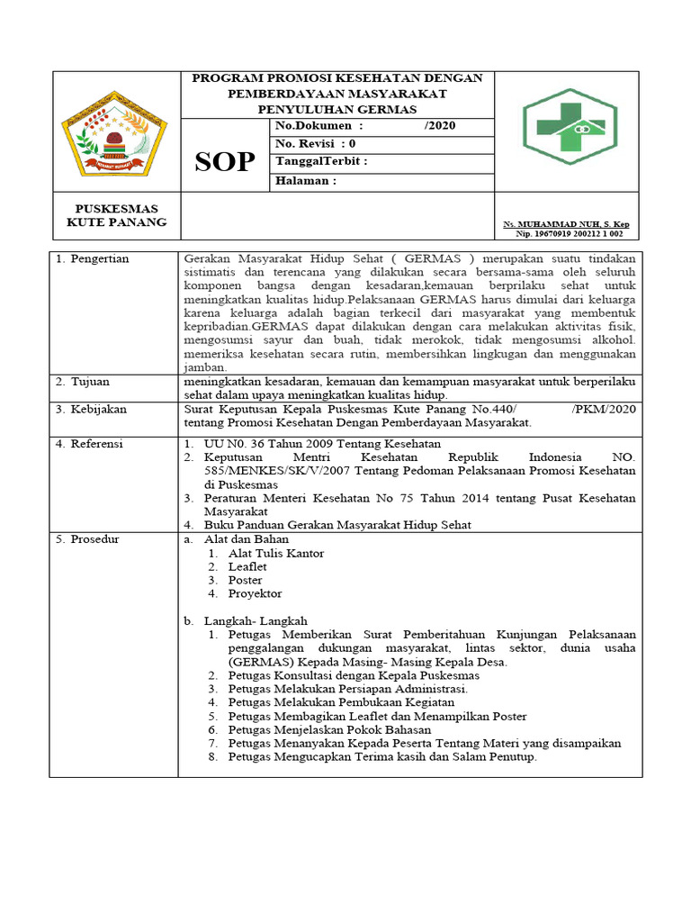 Sop Germas Acc | PDF