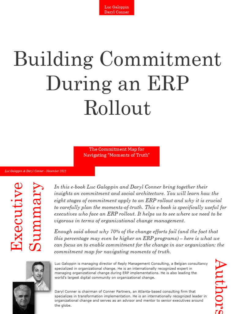 Building Commitment During An ERP Rollout: The Commitment Map For ...