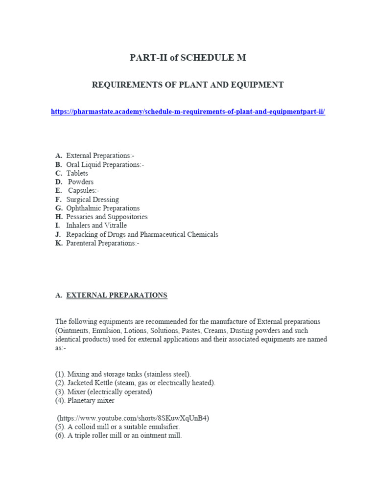 Part-II Schedule M | PDF | Tablet (Pharmacy) | Secondary Sector Of The ...
