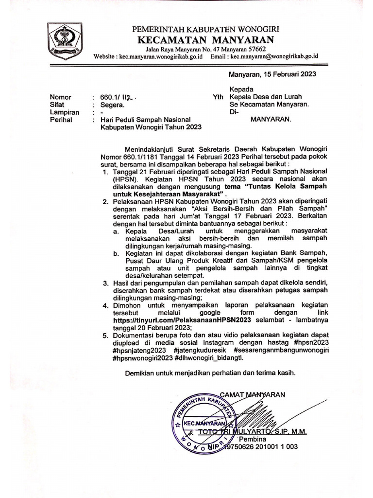 Hari Peduli Sampah Nasional 2023 | PDF