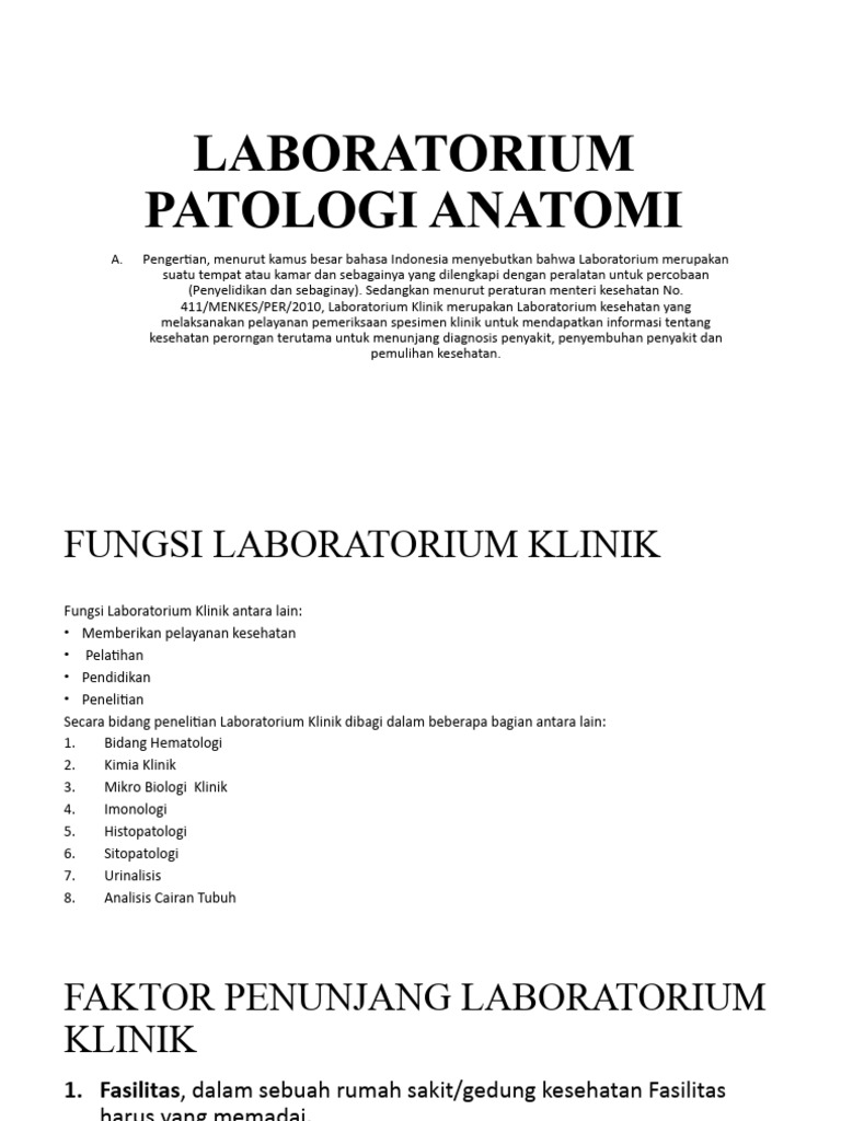 LABORATORIUM PATOLOGI ANATOMI-Bella | PDF