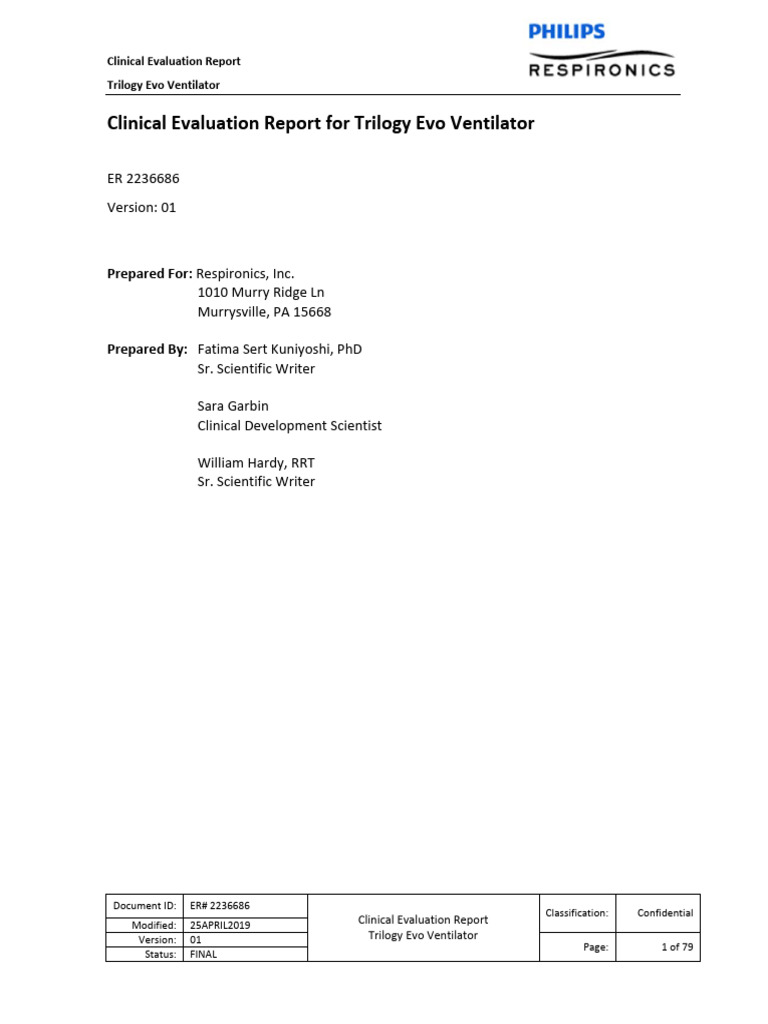 Trilogy Evo Ventilator Clinical Evaluation | PDF | Breathing ...