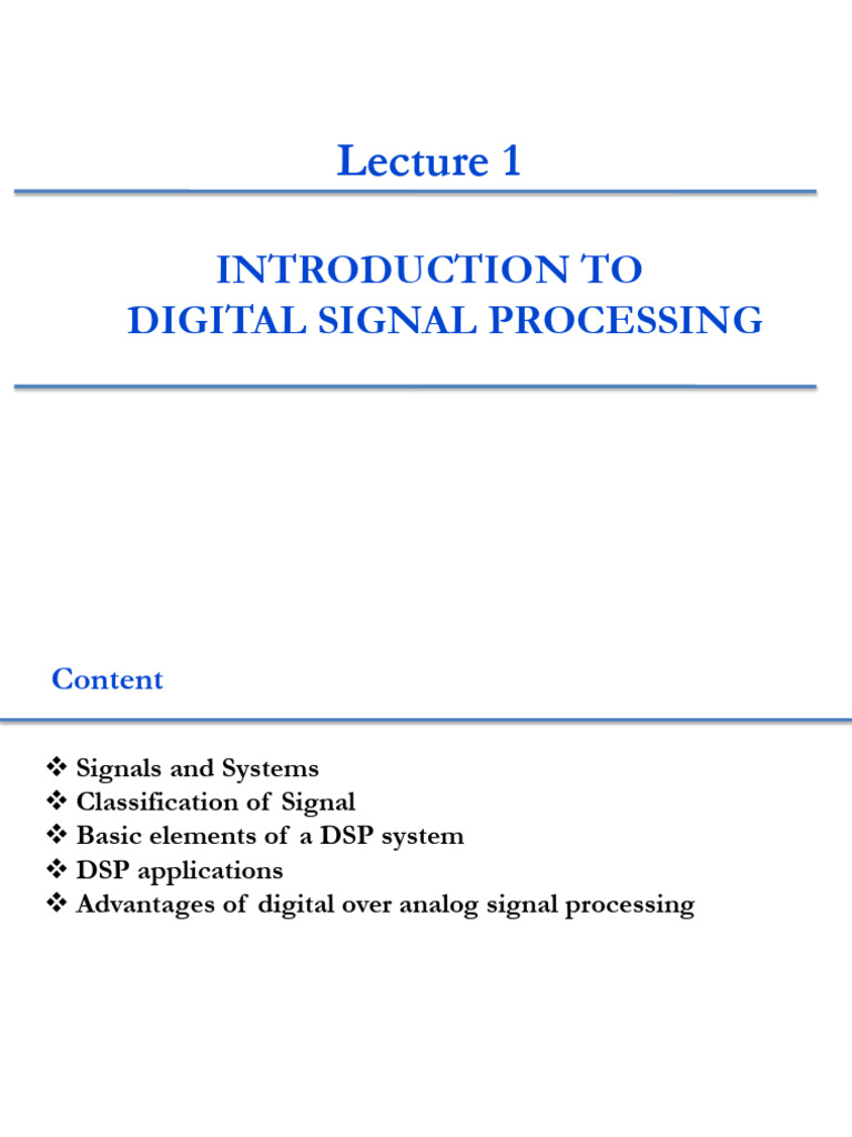 Digital Signal Processing Basics | PDF | Digital Signal Processing | Signal Processing