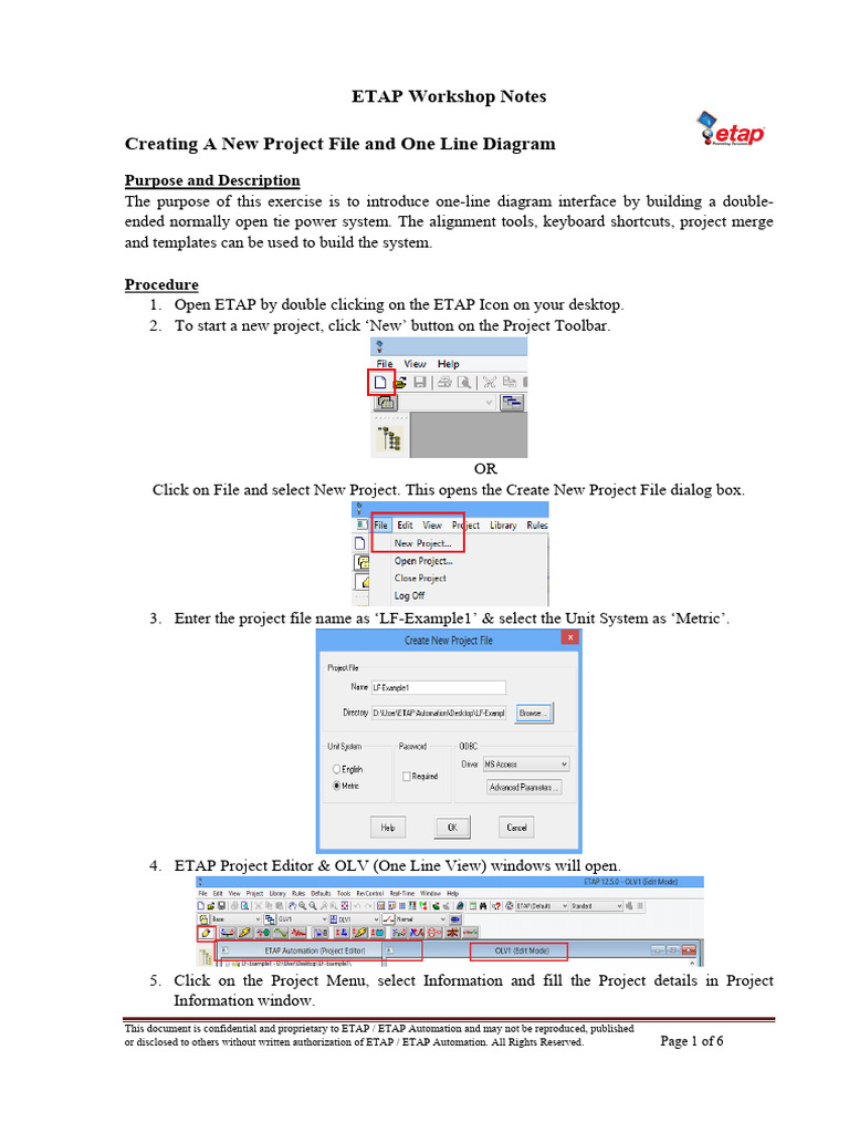 New Project File & One Line Diagram | PDF