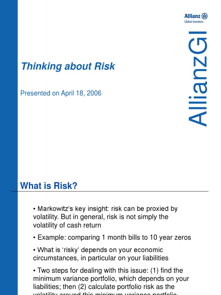 Allianz Case Study Risk Management | PDF | Beta (Finance) | Risk