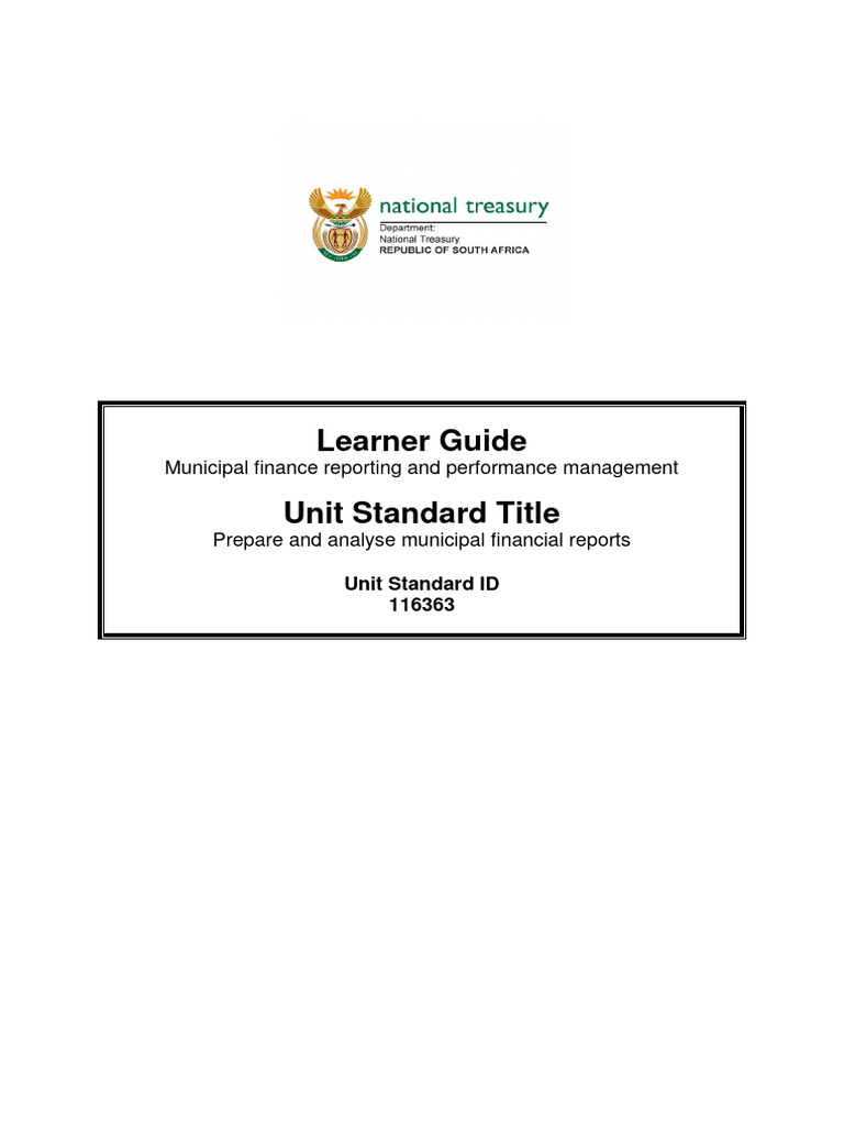 US 116363 Learner Guide Revised V1-Print Version | PDF