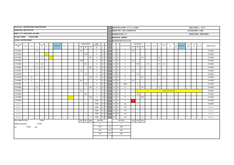 Light Panel Load Schedule a33 Last 5-11-2023 | PDF | Electromagnetism ...