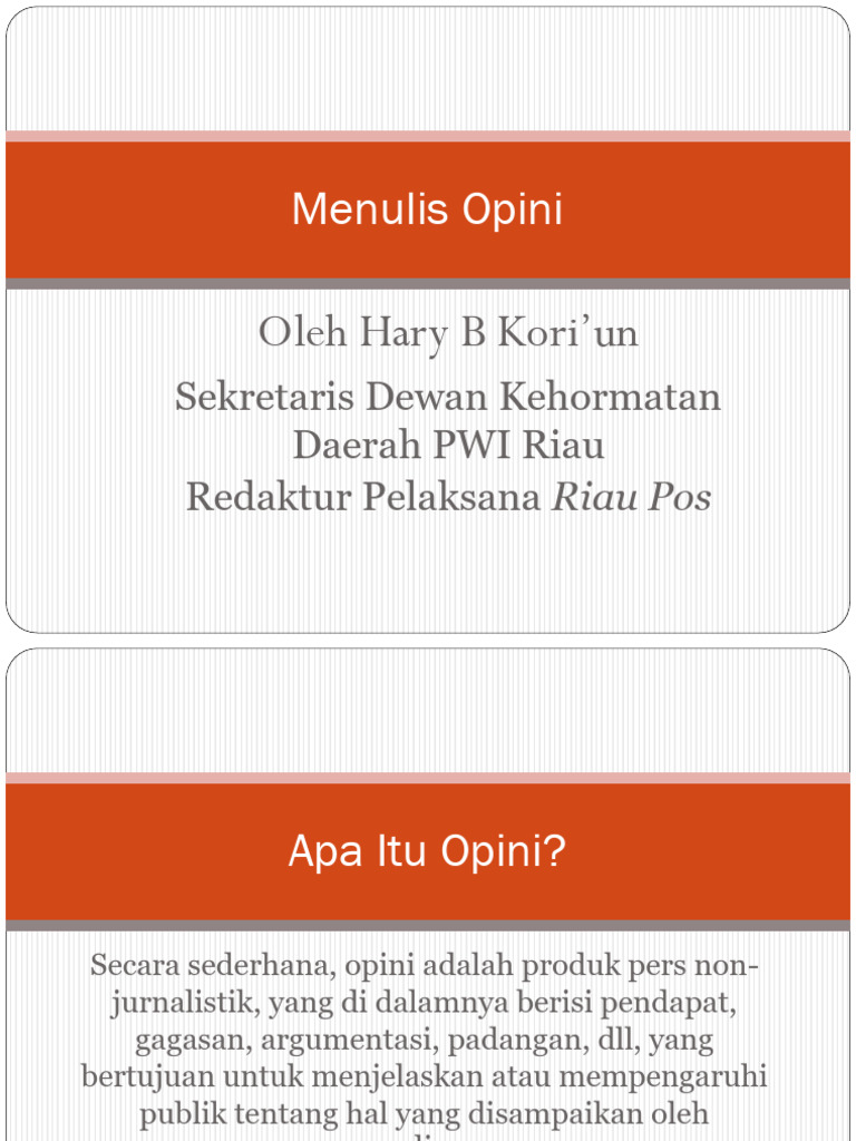 Panduan Menulis Opini Efektif | PDF