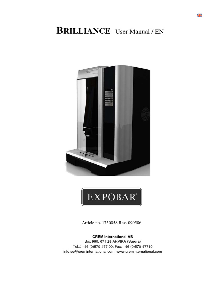 Brilliance User en | PDF | Power Supply | Coffee