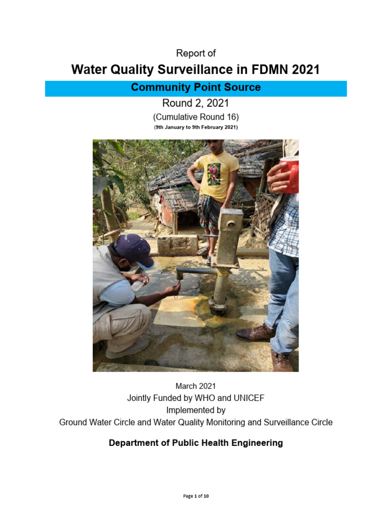 16th Round Who Dphe Wqs Updates 002 | PDF | Drinking Water | Water Quality