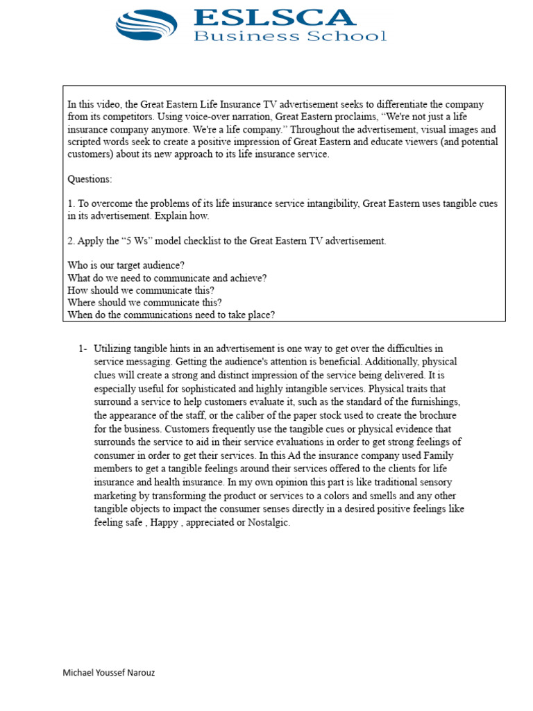 4 - The Great Eastern Life Insurance - Michael Youssef Narouz | PDF