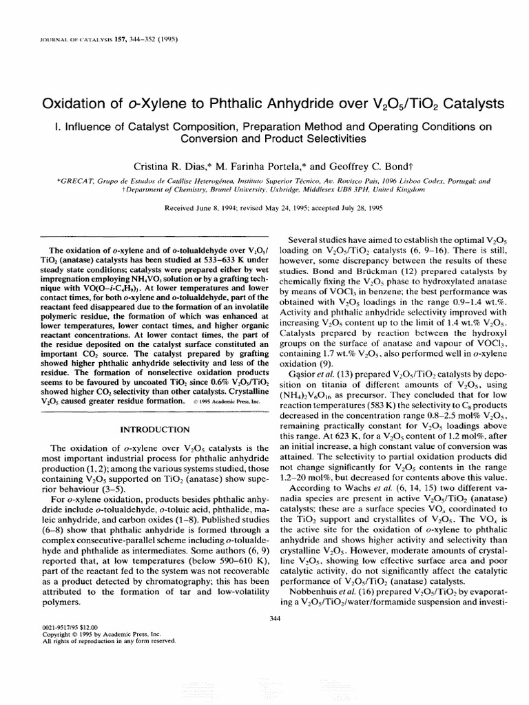 mengenai catalis di pembuatan phthalic | PDF