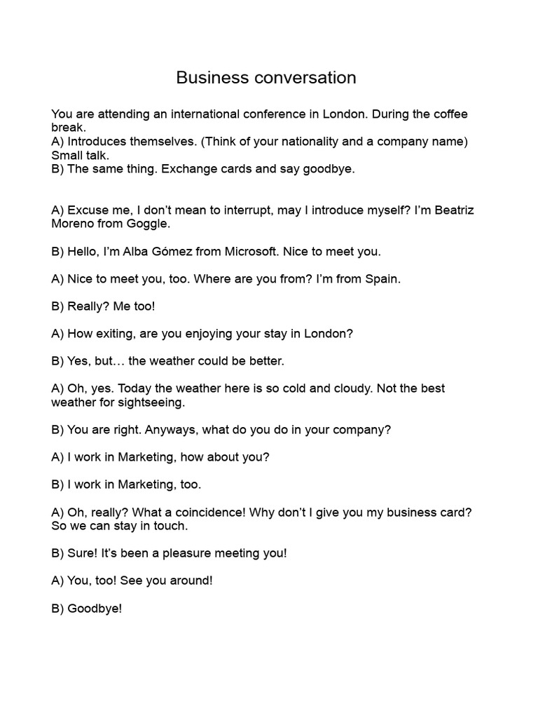 Business Conversation | PDF