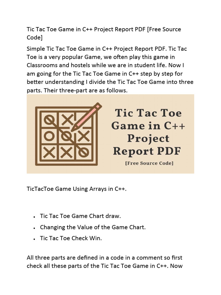 Tic Tac Toe Game in C | PDF | C++ | Software Development