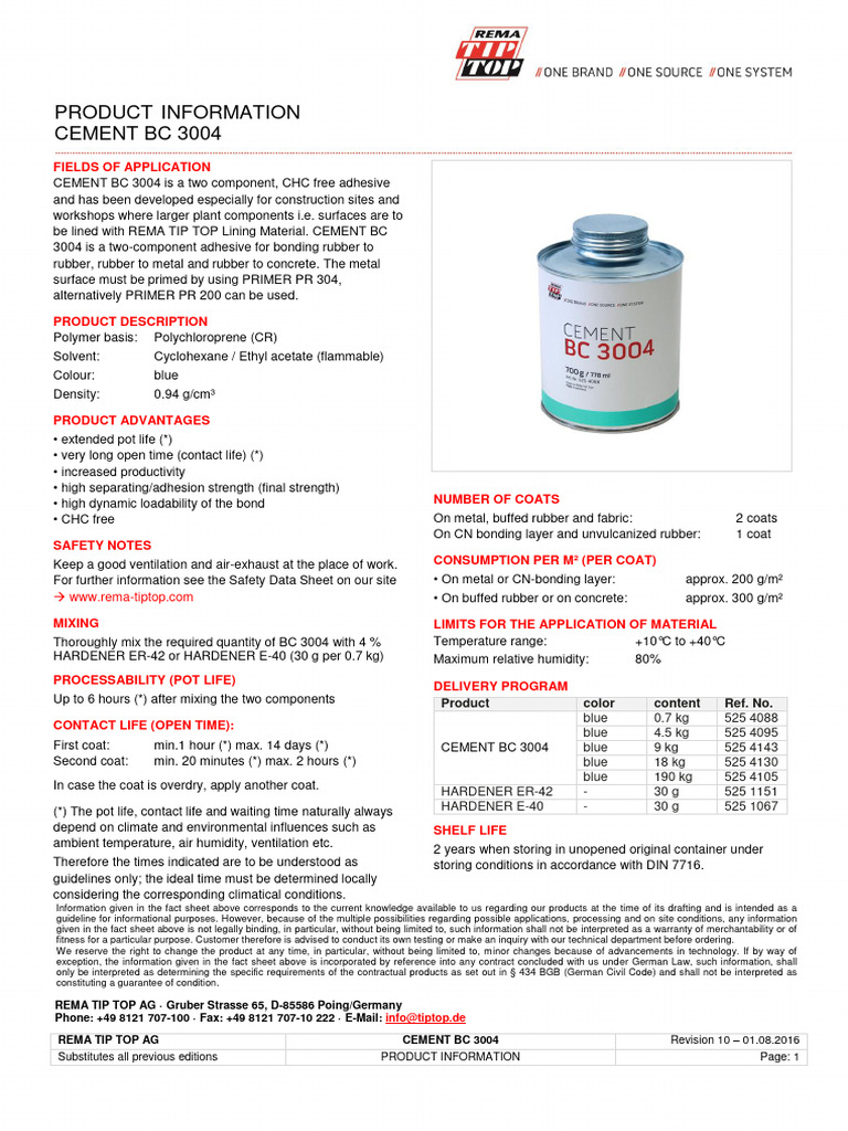 Pi Bc3004 18 03 En Pdf Adhesive Chemistry
