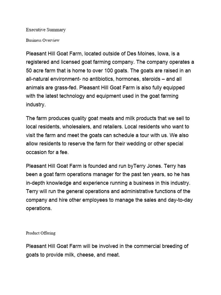 Goat Farming Plan | PDF