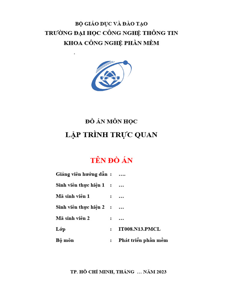 Mau Bao Cao Do An Lap Trinh Truc Quan | PDF