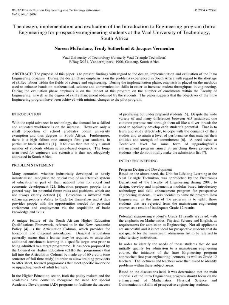 The Design, Implementation and Evaluation of The Introduction To ... The Design, Implementation and Evaluation of The Introduction To ...