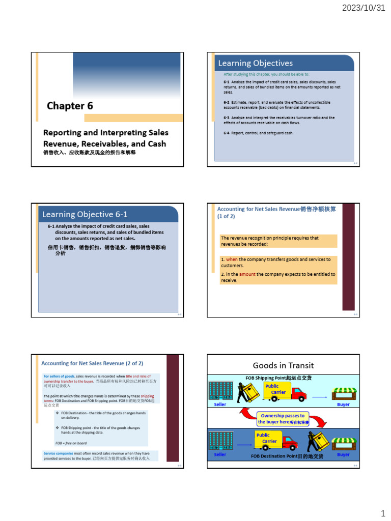 Chap06_PPT_2023_打印版本 | PDF | Debits And Credits | Bad Debt