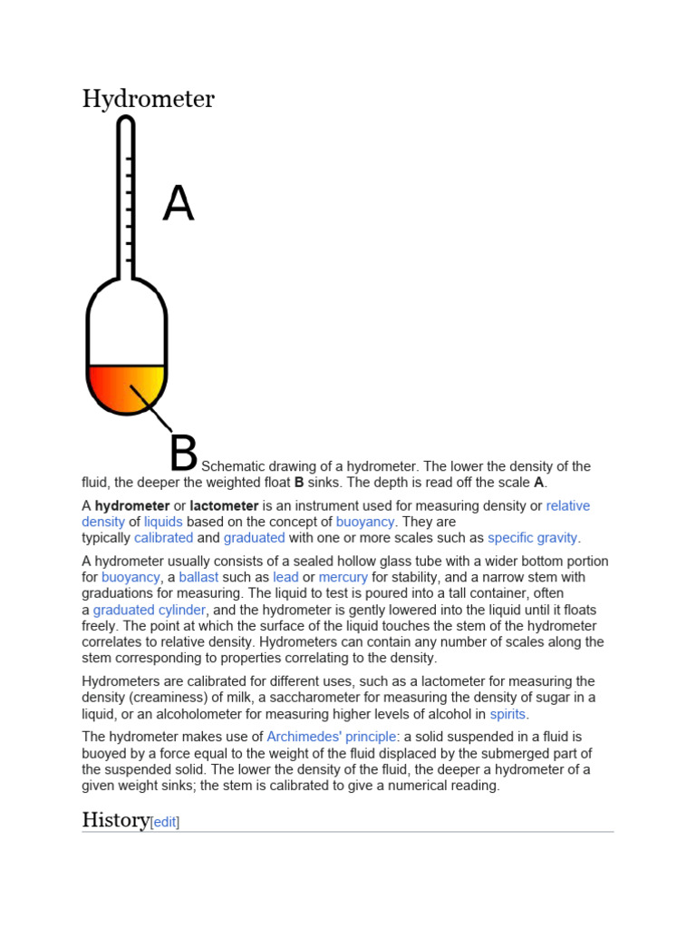 Hydrometer | PDF | Metrology | Physical Quantities