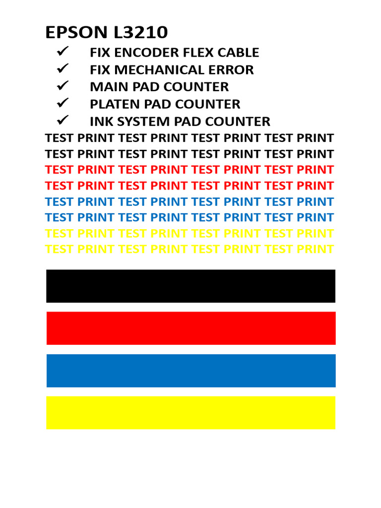 Epson L3210 Test Print Guide | PDF