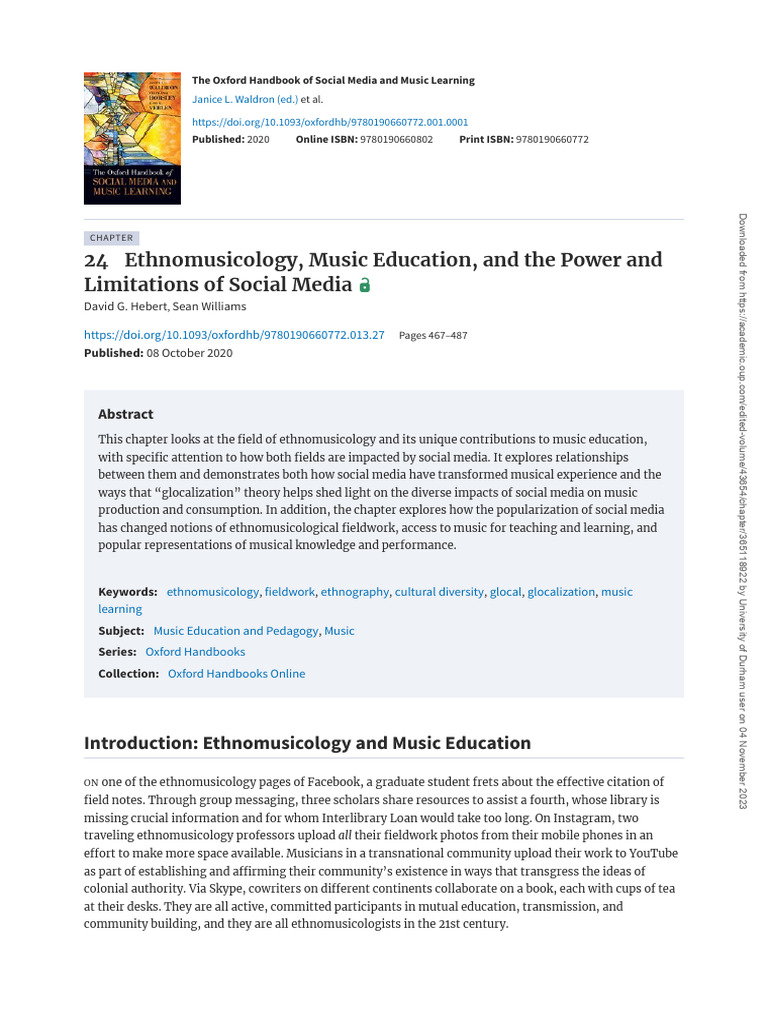 24 Ethnomusicology, Music Education, and The Power and Limitations of ...