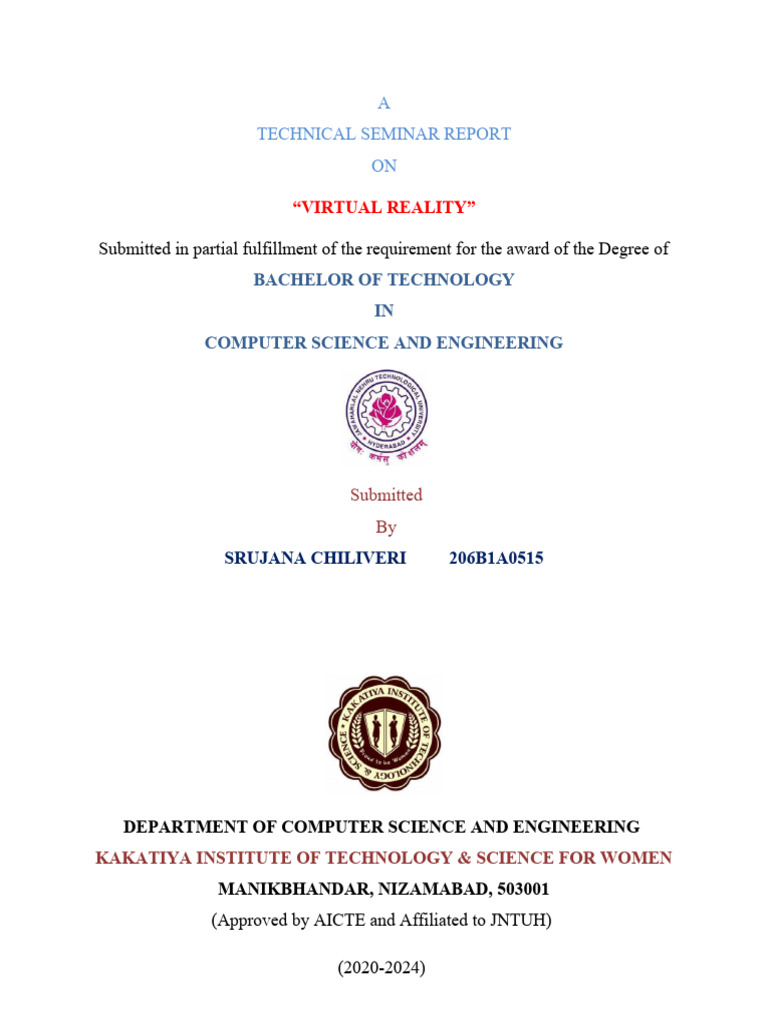 VR Technical Seminar | PDF | Virtual Reality | Machine Learning VR Technical Seminar | PDF | Virtual Reality | Machine Learning