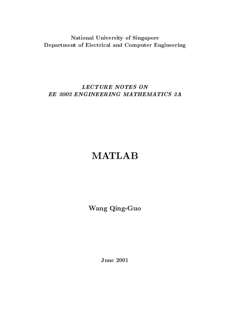 Matlab Manual | PDF
