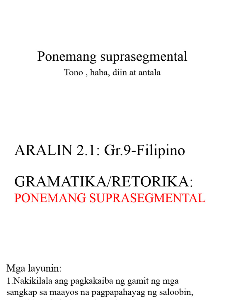Ponemang Suprasegmental Gr9 Powerpoint Presentation | PDF