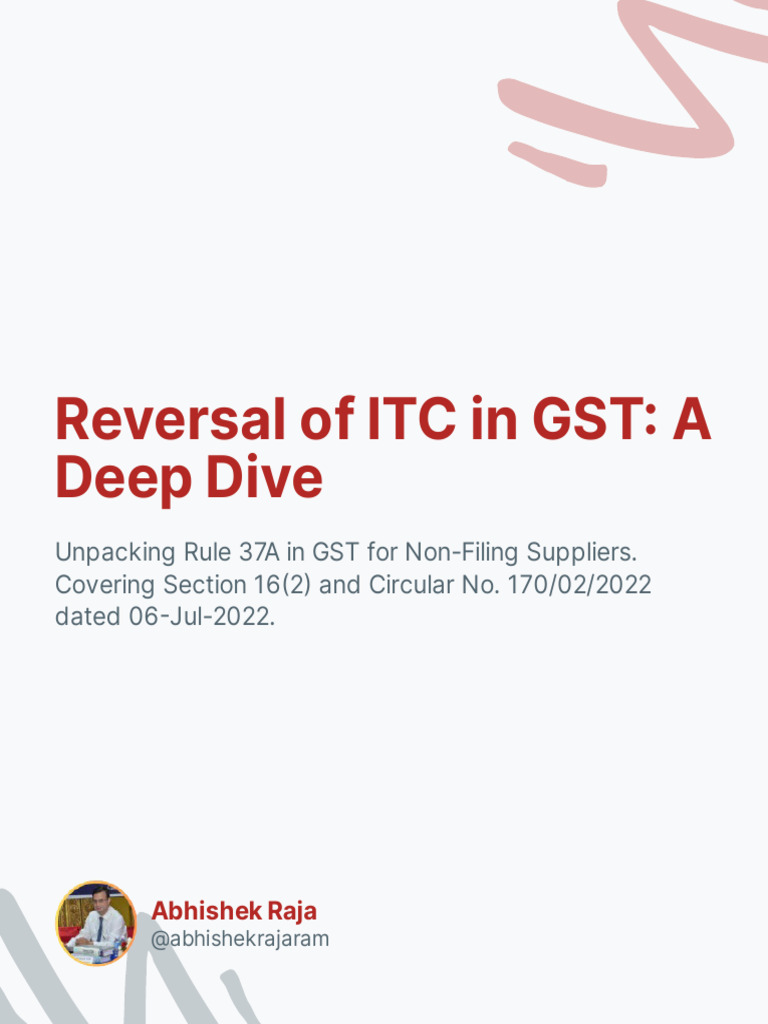 Understanding Rule 37A in GST ITC Reversal | PDF