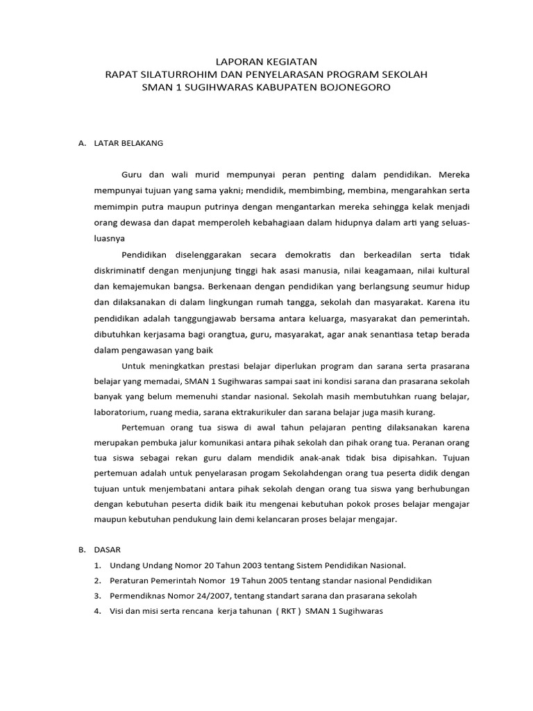 Proposal Pertemuan Wali Murid | PDF