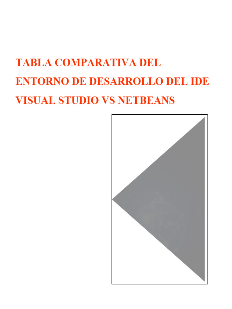 Tabla Comparativa Del Entorno de Desarrollo Del Ide Visual Studio Vs ...