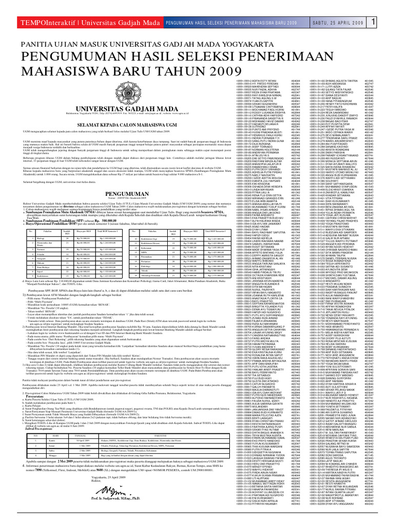 Utul Um Ugm 2009 | PDF